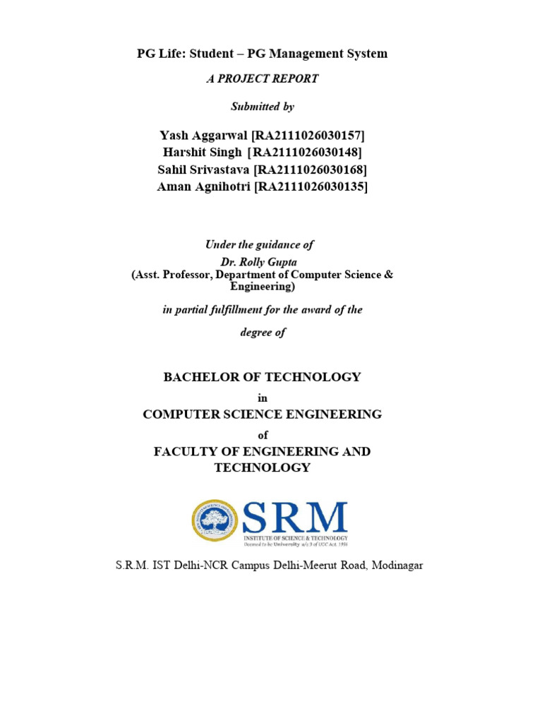 A Project Report Submitted by | PDF