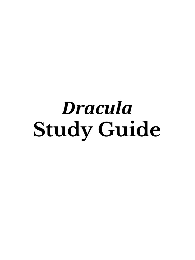 X.1 Dracula Study Guide | PDF | Dracula | Mina Harker