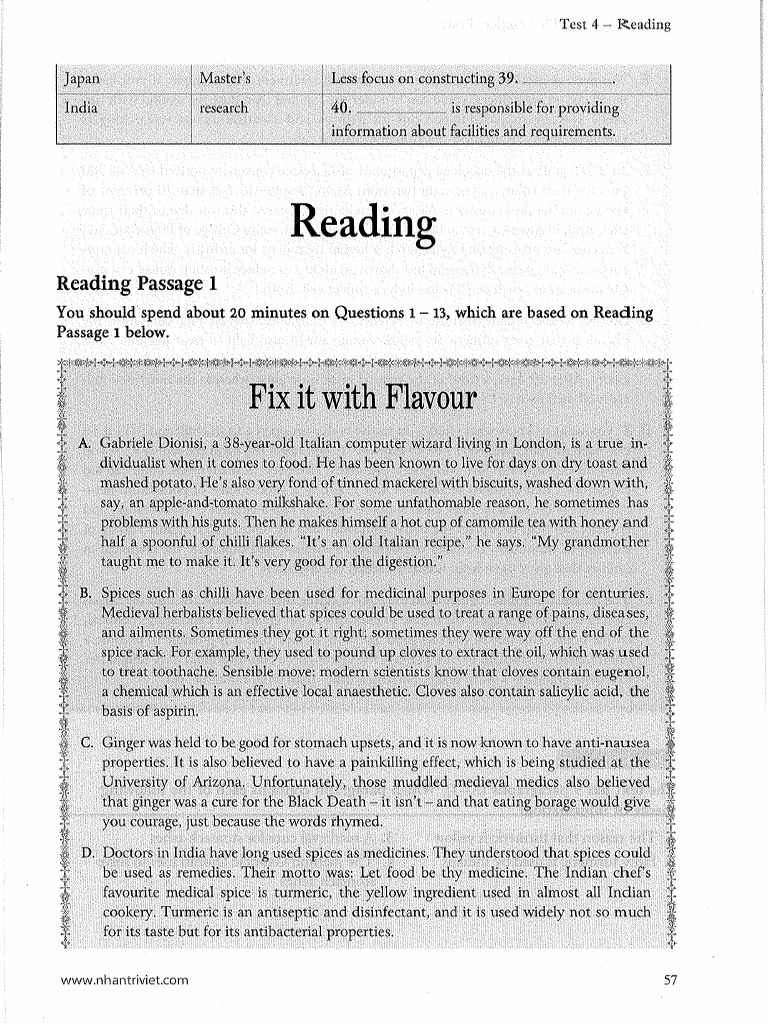 Reading PT Test 4 | PDF