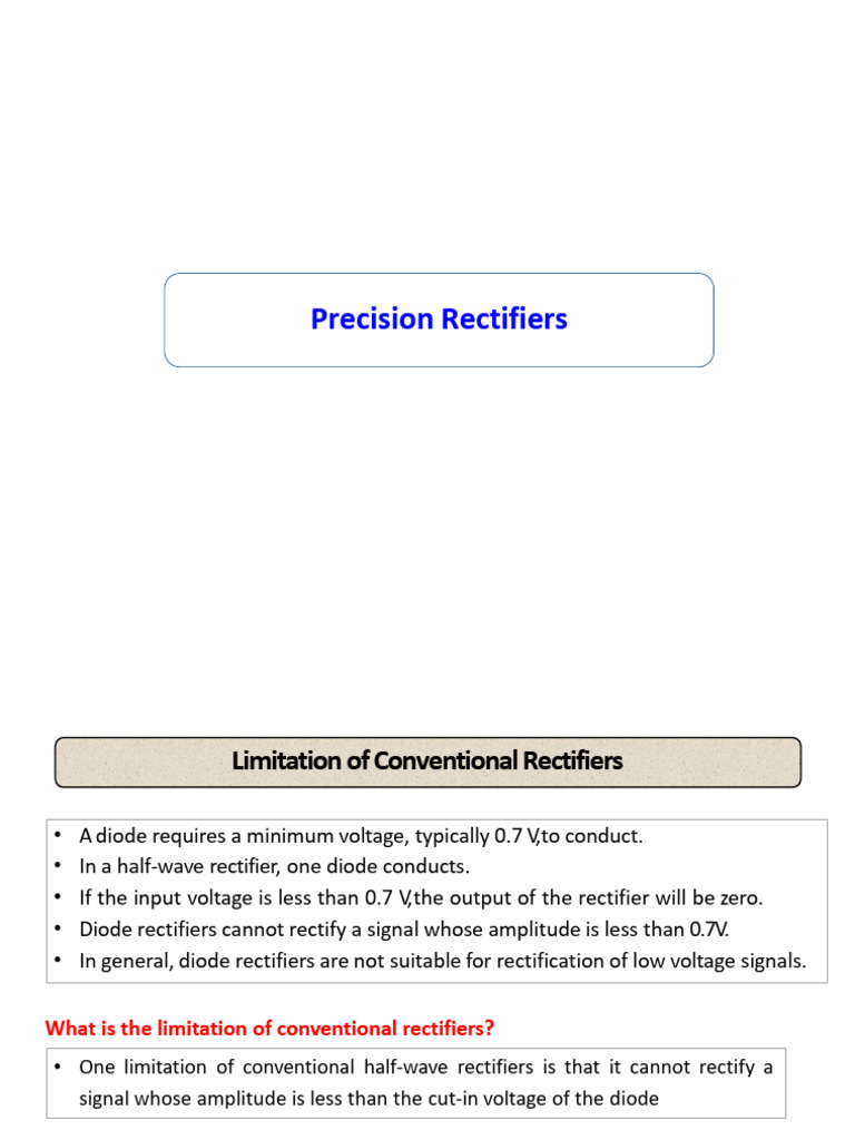 Unit-IV Precision Rectifiers | PDF | Rectifier | Operational Amplifier