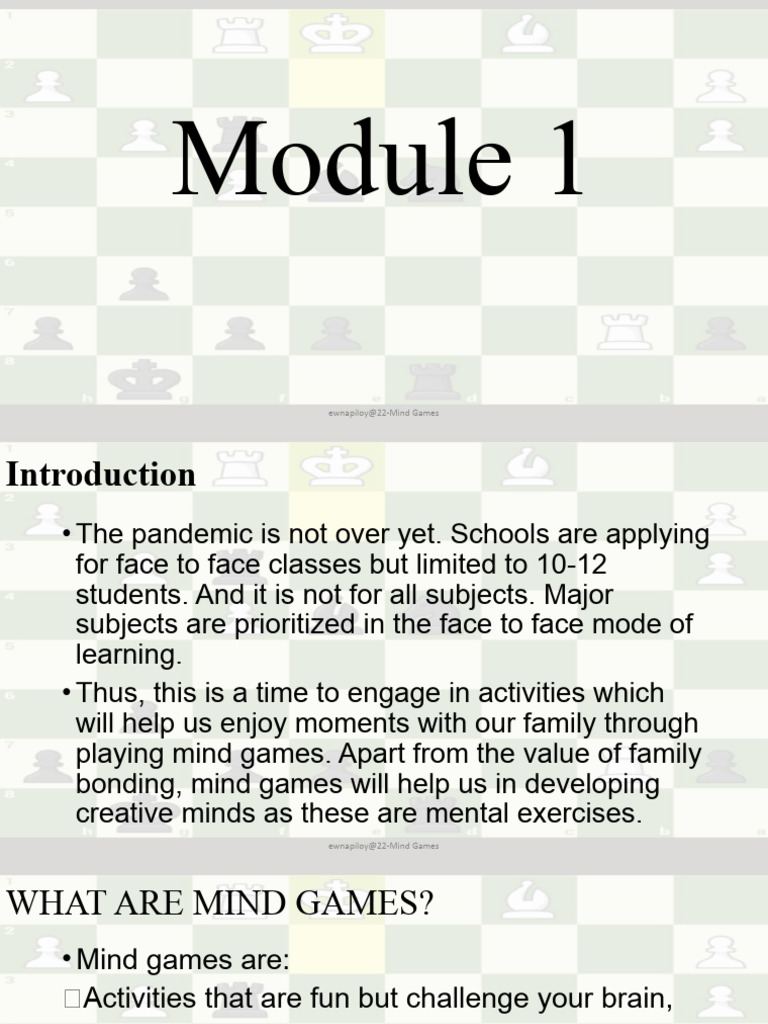 Mind-games-MODULE 1 | PDF | Mind | Sports