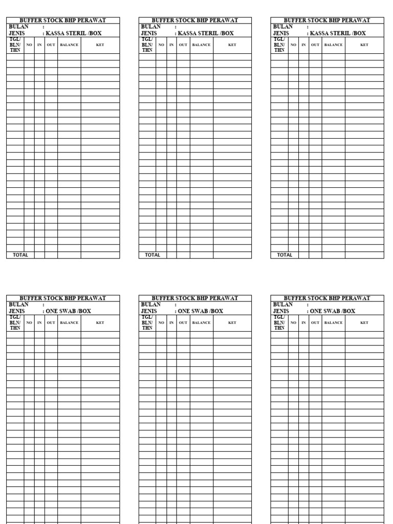 Form BHP Perawat Bulanan Per Barang | PDF