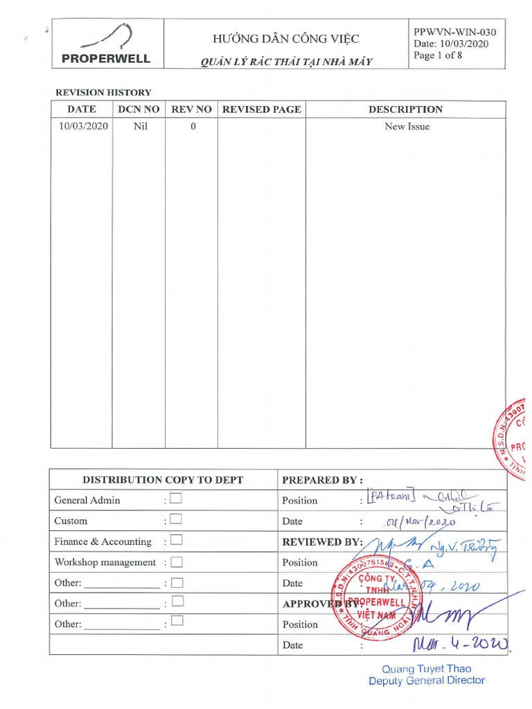 HDCV Quan Ly Rac Thai Tai Nha May - Vietnamese | PDF