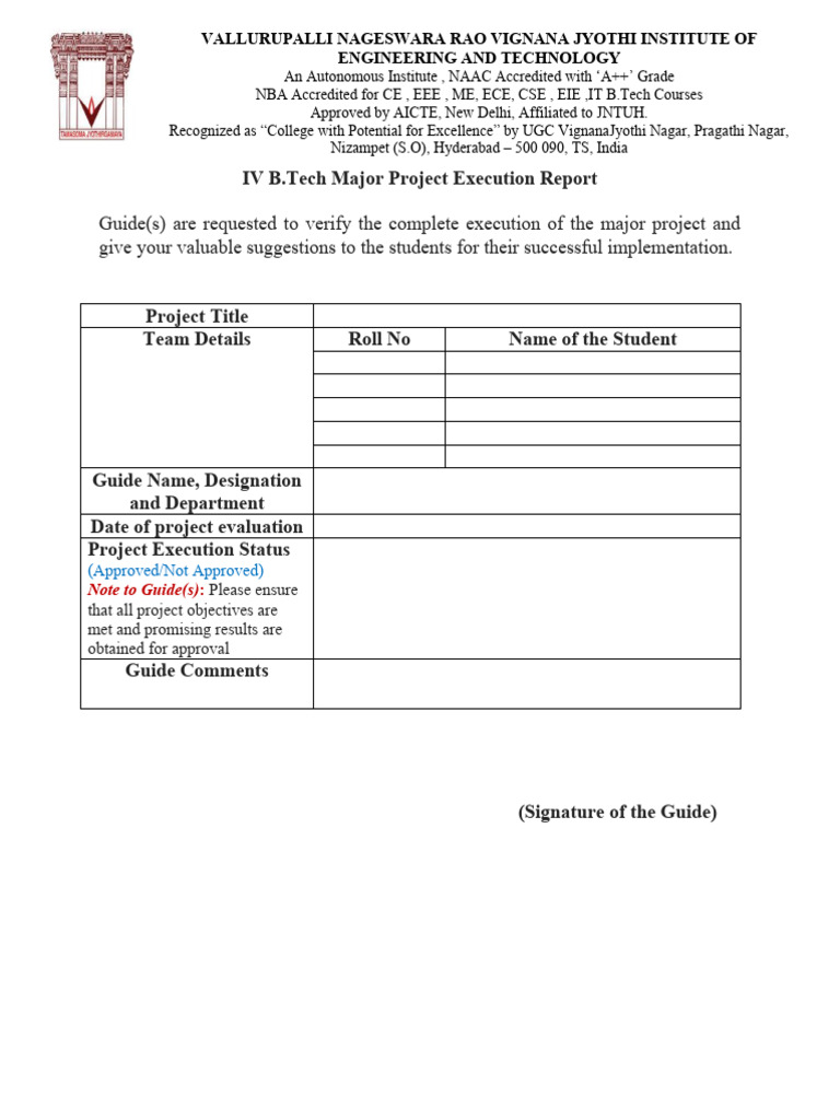 Project Execution Report Pdf