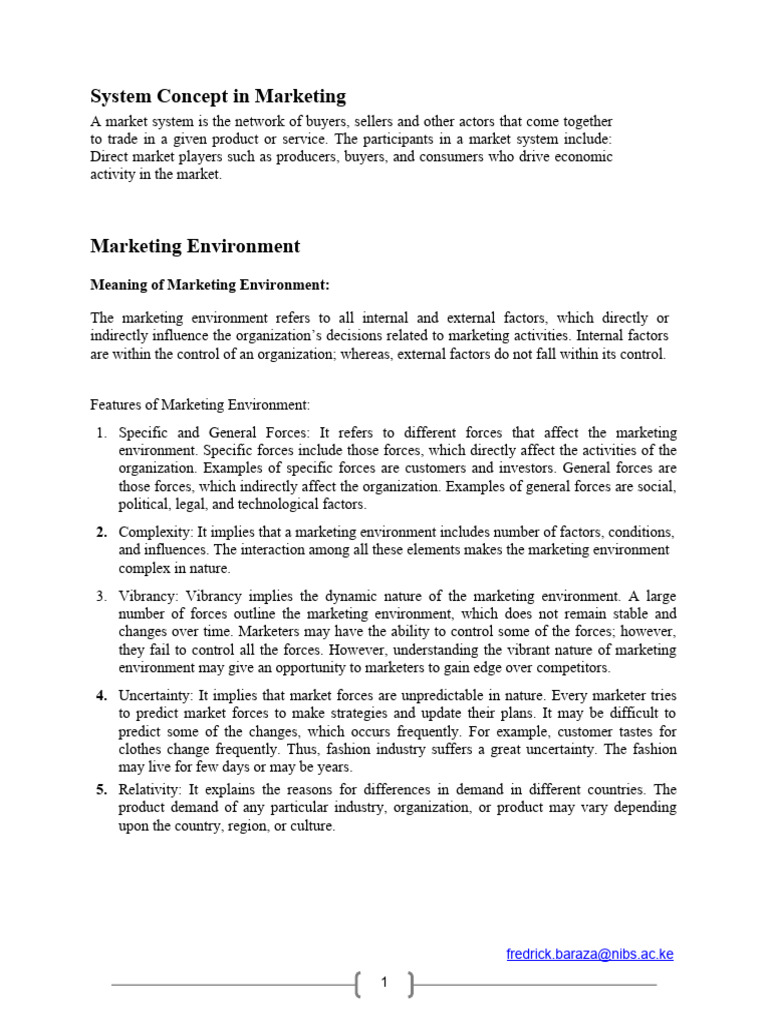 Marketing Environment Notes | PDF | Marketing | Goods