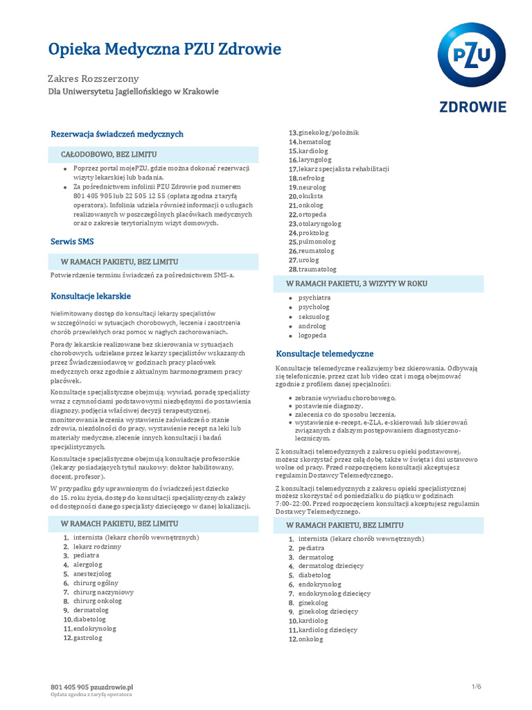 Pakiet Rozszerzony - Zakres - Strona | PDF