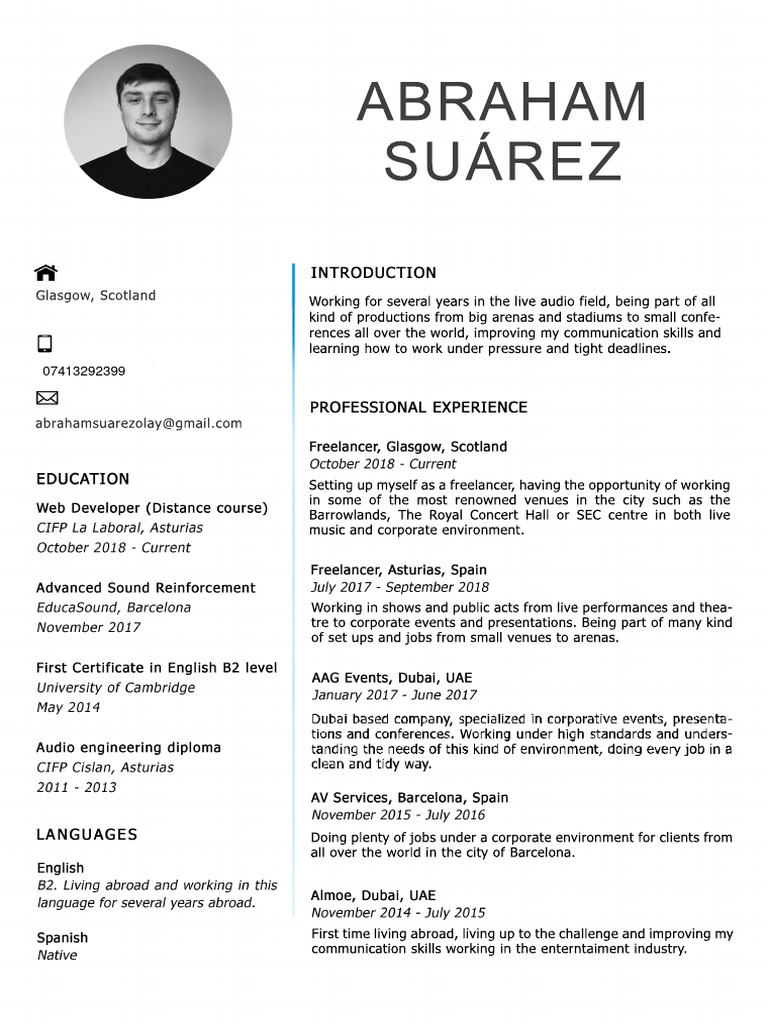 Abraham Suarez CV Audio | PDF