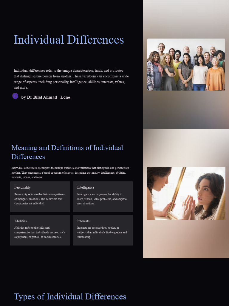 Individual Differences | PDF | Heredity | Genetics