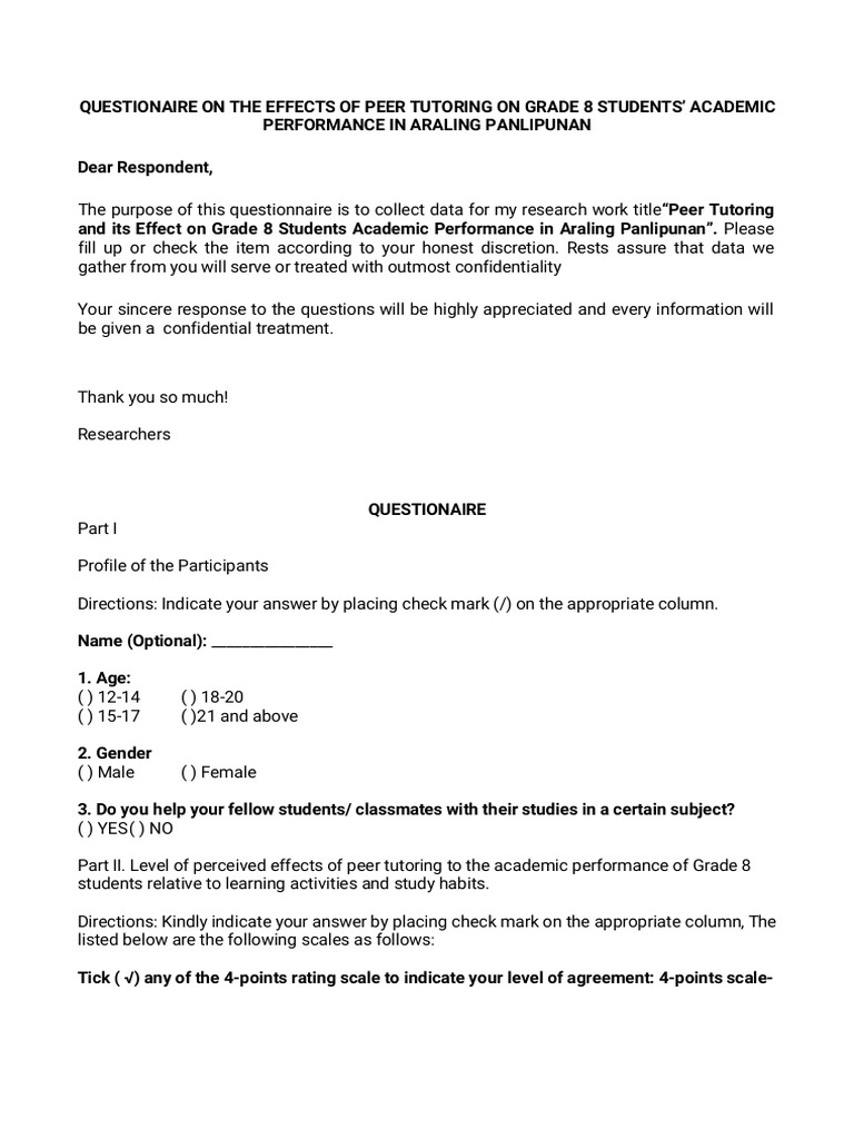 Survey Questionaire Ormat | PDF | Questionnaire