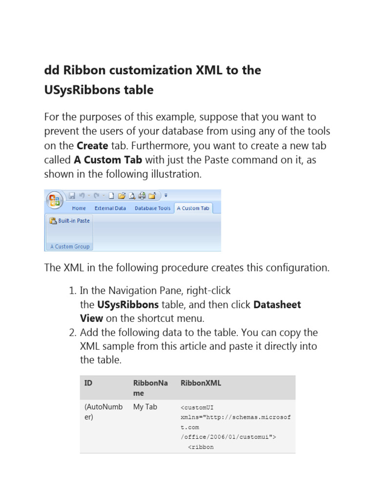 Ribbon | PDF | Databases | Graphical User Interfaces
