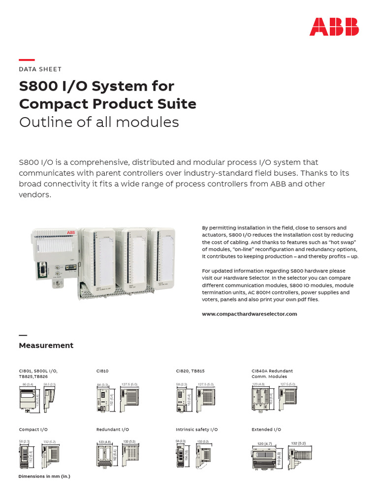 3BSE061511 en E S800 IO System For Compact Product Suite - Outline of ... 3BSE061511 en E S800 IO System For Compact Product Suite - Outline of ...