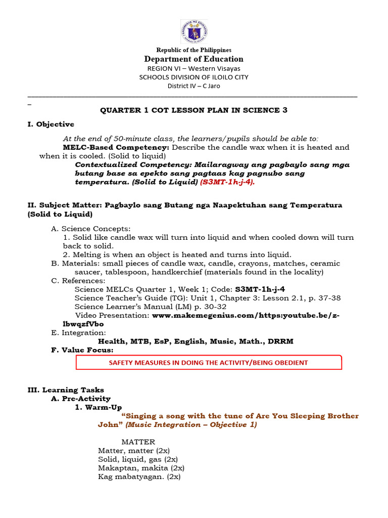 Q1-Sci.3 Cot LP 4 A's | PDF