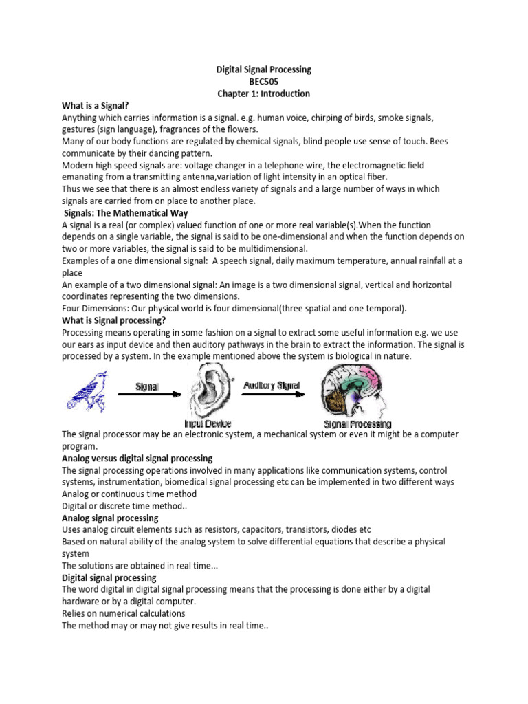 BEC505 - Digital Signal Processing - NOTES | PDF | Discrete Time And ...