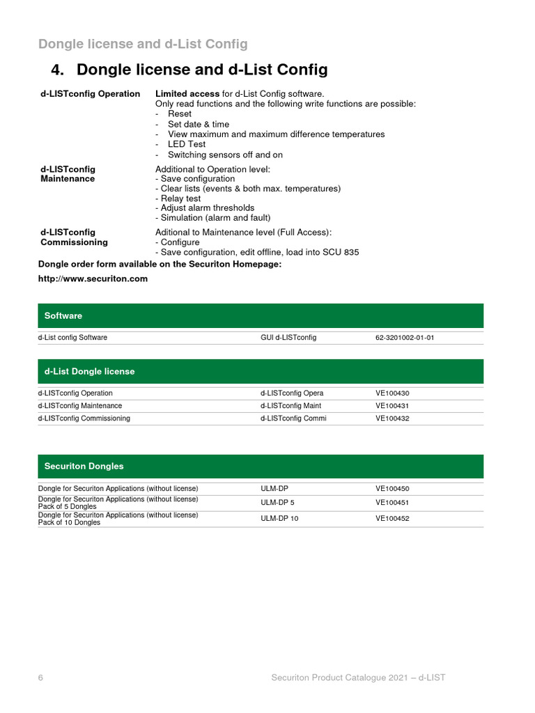 Dongle License & d-List Config Guide | PDF