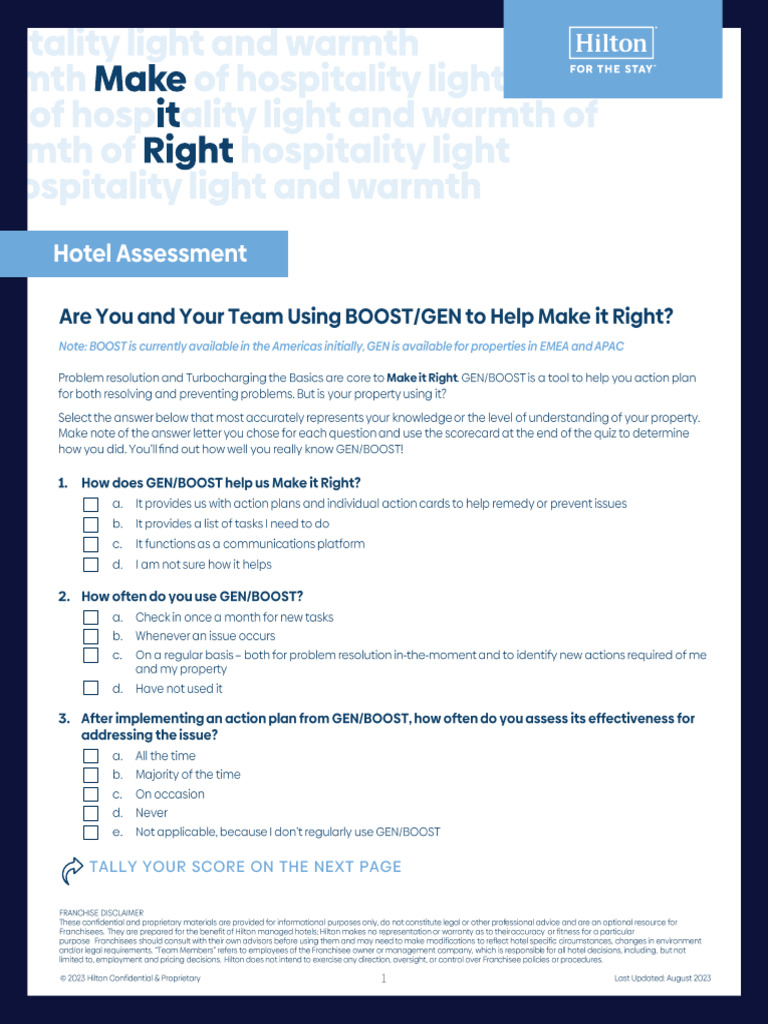 Hotel Assessment GEN BOOST | PDF
