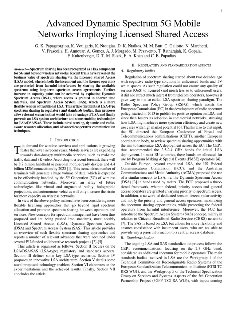Advanced Dynamic Spectrum 5G Mobile | PDF | Mimo | Radio Spectrum