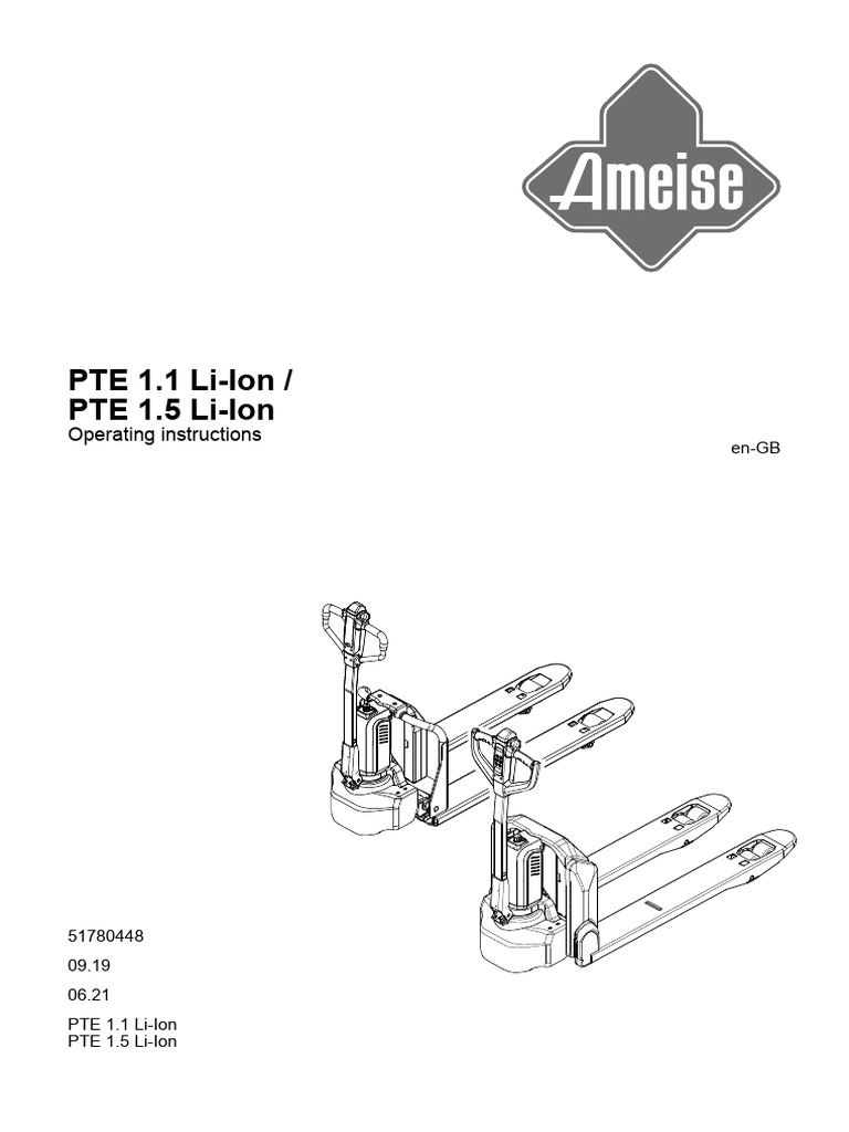 Manual Tr. Ameise PTE 1.1-1.5 | PDF | Truck | Lithium Ion Battery