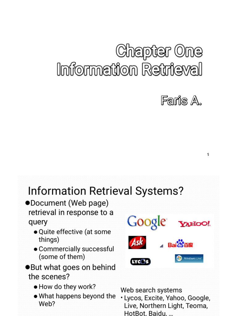 IR Chapter 1 | PDF | Information Retrieval | Databases IR Chapter 1 | PDF | Information Retrieval | Databases