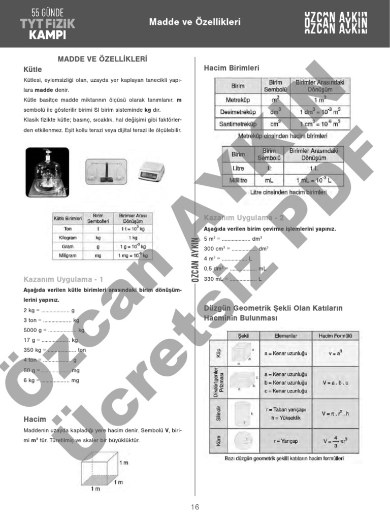 Madde Ve Özellikleri (Özkütle) - Unlocked | PDF
