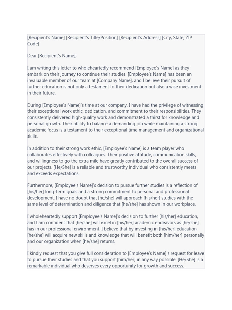 Recommendation Letter For ETEEAP | PDF | Employment | Behavior Modification