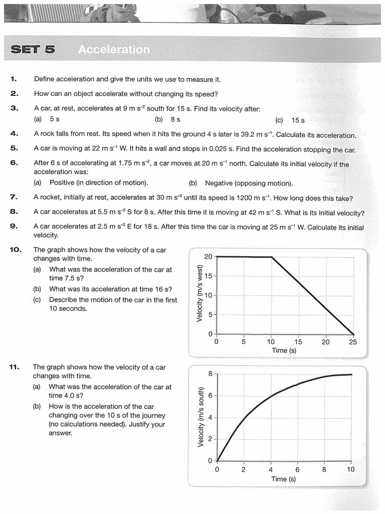 Set 5 Acceleration | PDF