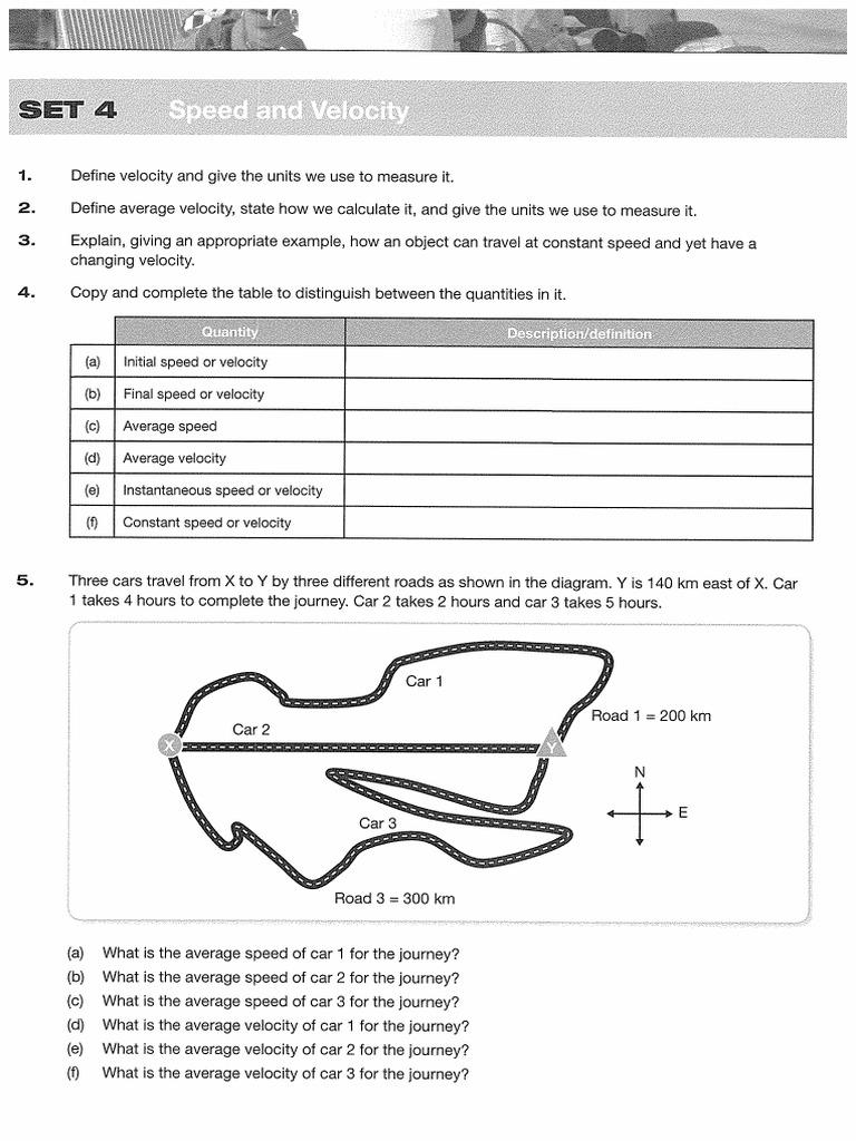 Set 4 Speed & Velocity | PDF