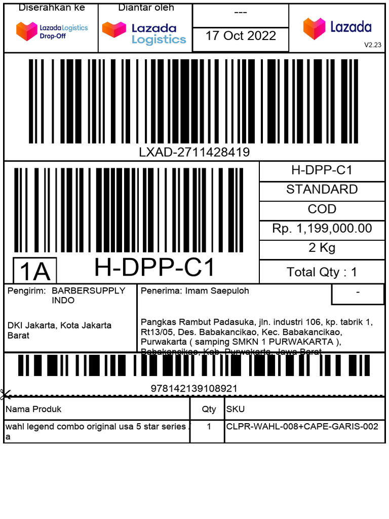 LABEL LAZADA BSI 2 (4-5) Cek | PDF