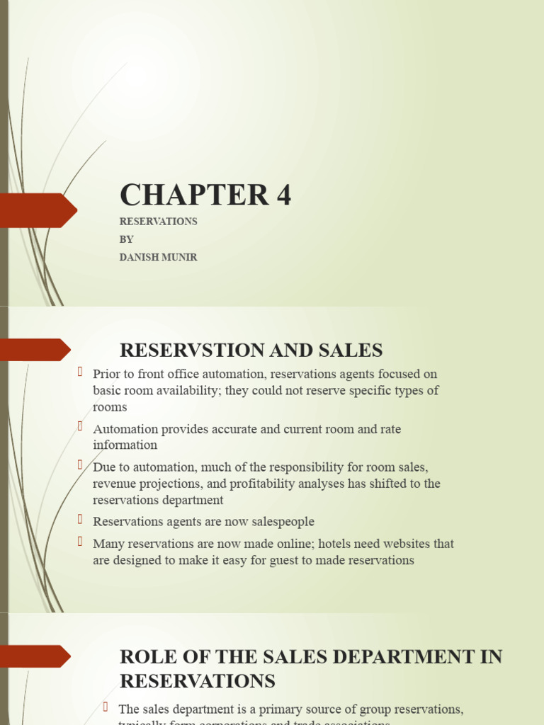 Chapter 4 Reservations | PDF | Sales | E Commerce