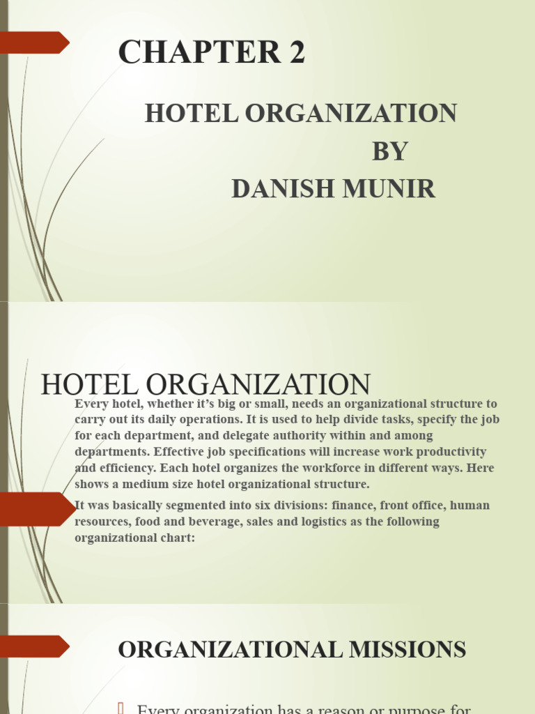 Hotel Organizational Structure Explained | PDF | Human Resources | Sales