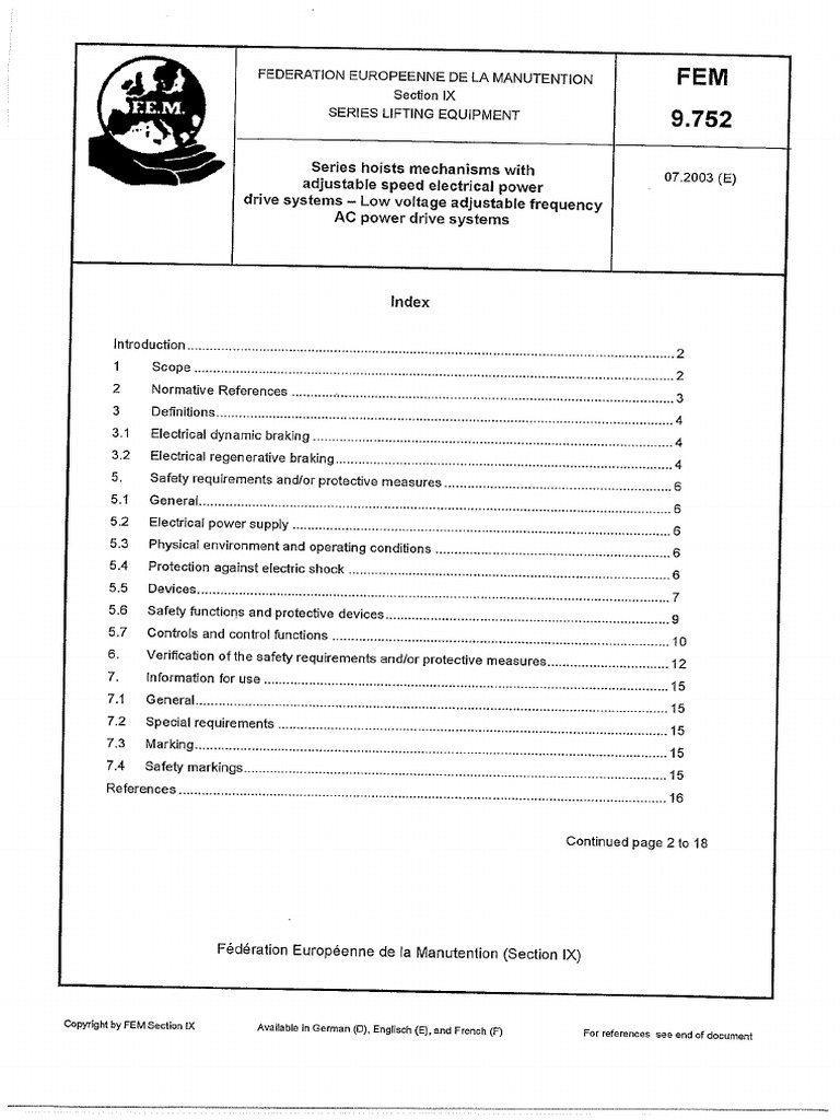 FEM 9.752-Low Voltage Adjustable Frequency AC Power Drive Systems | PDF