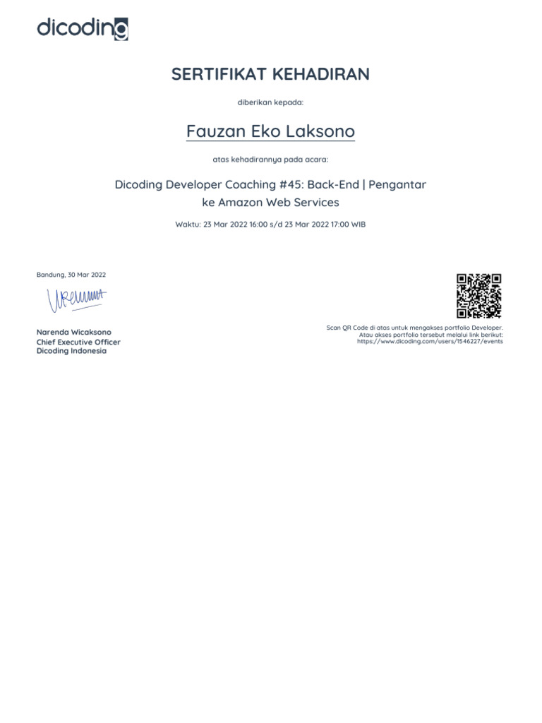 Dicoding Developer Coaching 45 Back End Pengantar Ke Amazon Web ...