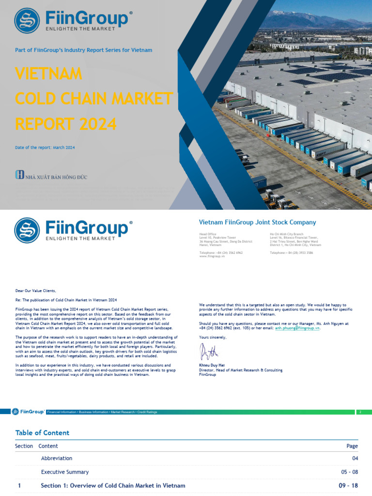 Vietnam Cold Chain Market Report 2024 | PDF | Warehouse | Logistics