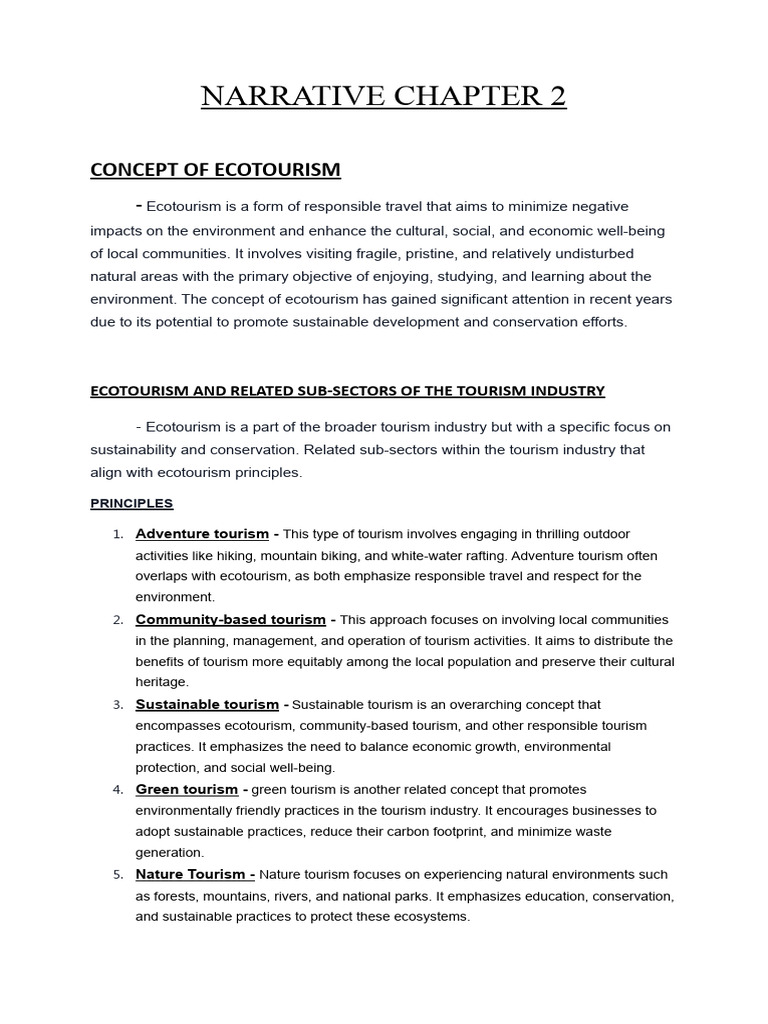 Narrative Chapter 2 1 | PDF | Tourism | Sustainability