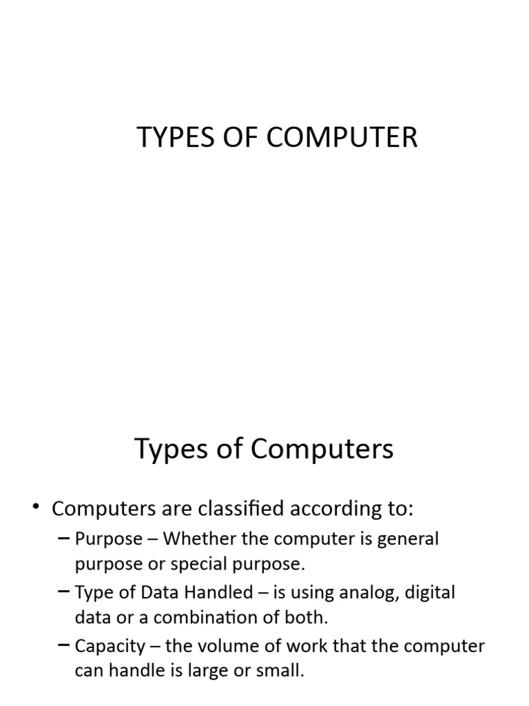 2#Lect-2-Types of Computers | PDF | Personal Computers | Mainframe Computer