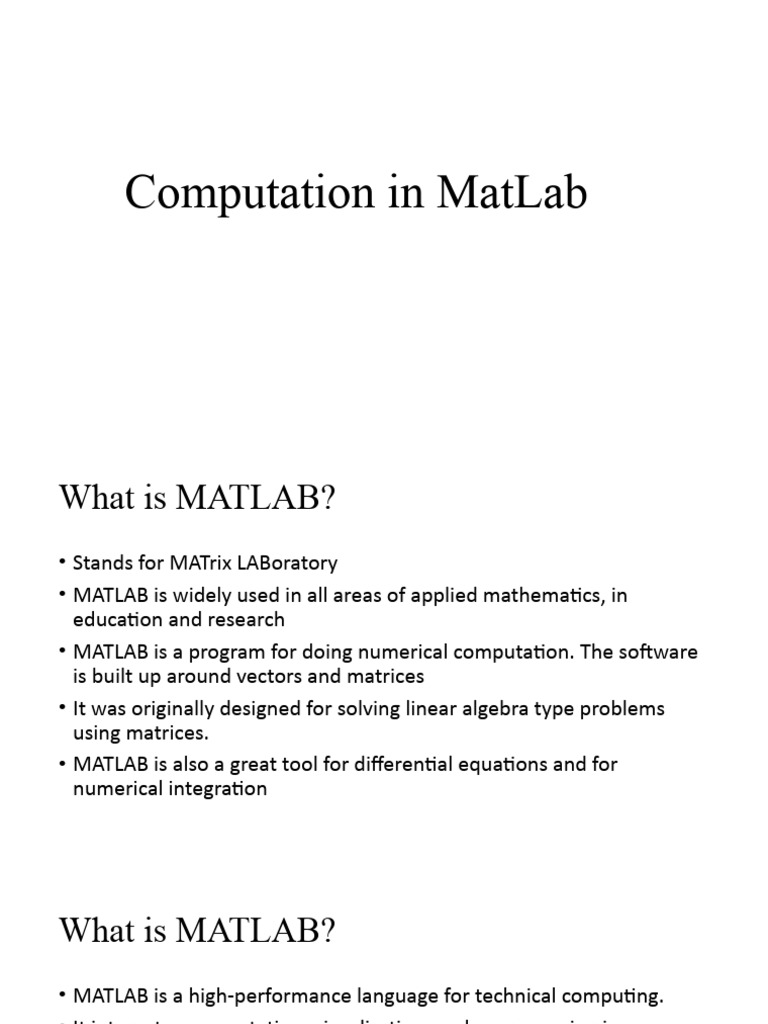 L1-Introduction To MatLab | PDF