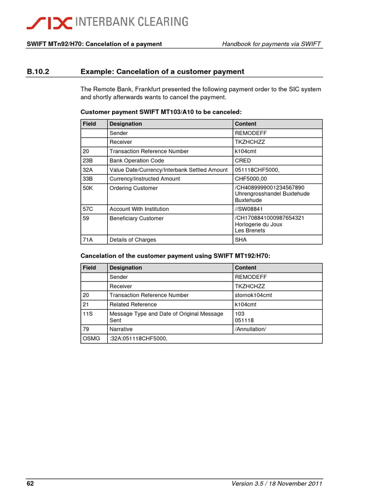 SWIFT Handbook Pages 62 | PDF | Personal Finance | Financial Services