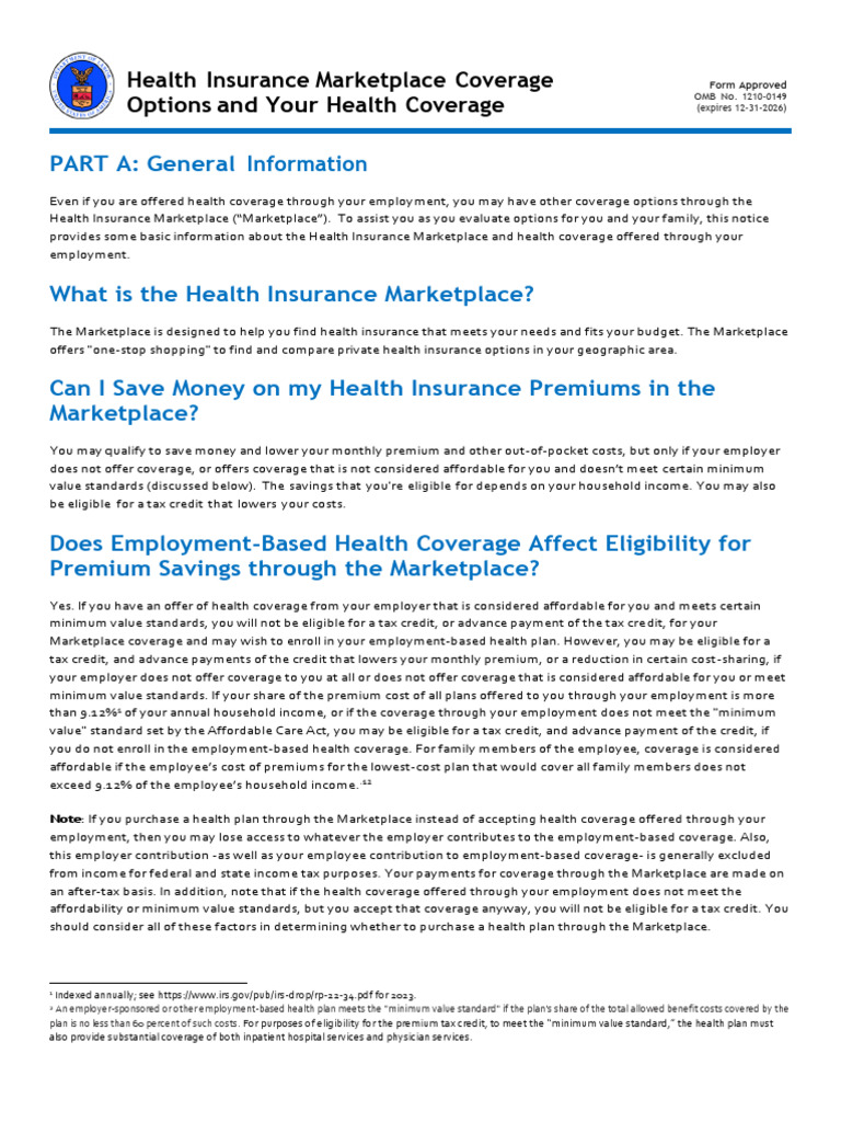 Health Insurance Exchange Disclosure New Hires REV 2024-02-02 | PDF ...