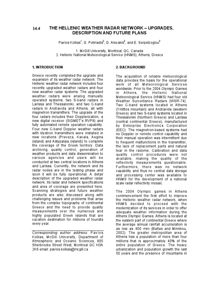 The Hellenic Weather Radar Network - Upgrades, Description and Future ...