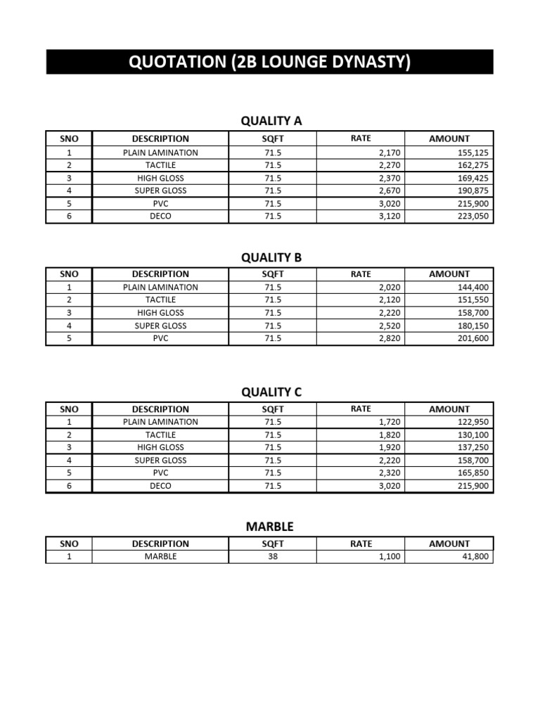 Quotaion 2B Lounge | PDF