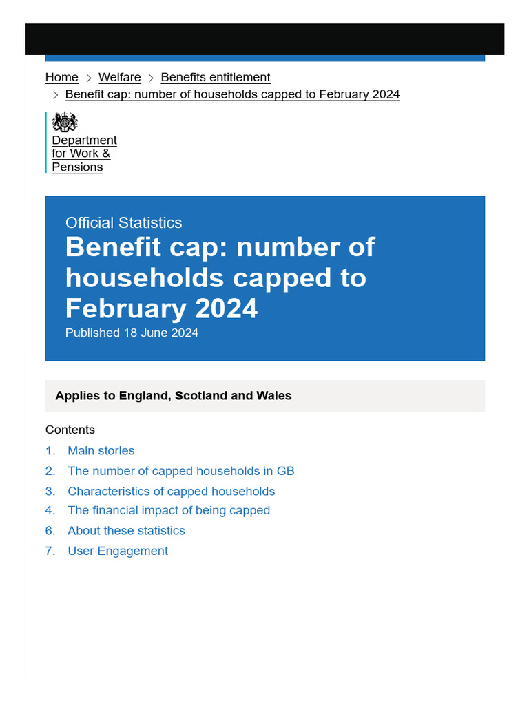 Benefit Cap - Number of Households Capped To February 2024 - GOV - UK ...