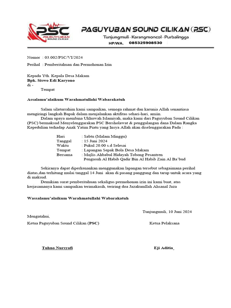 PSC 6 Makam SURAT IZIN KE KADES | PDF