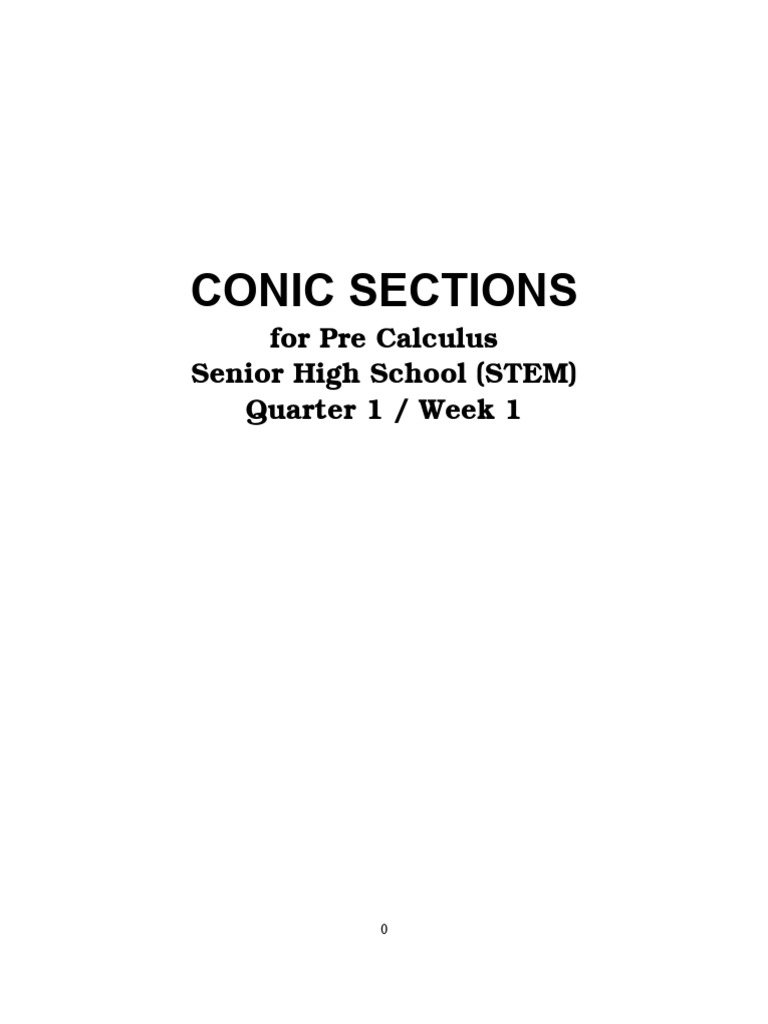 Conic Sections: A Pre-Calculus Guide | PDF | Ellipse | Euclid