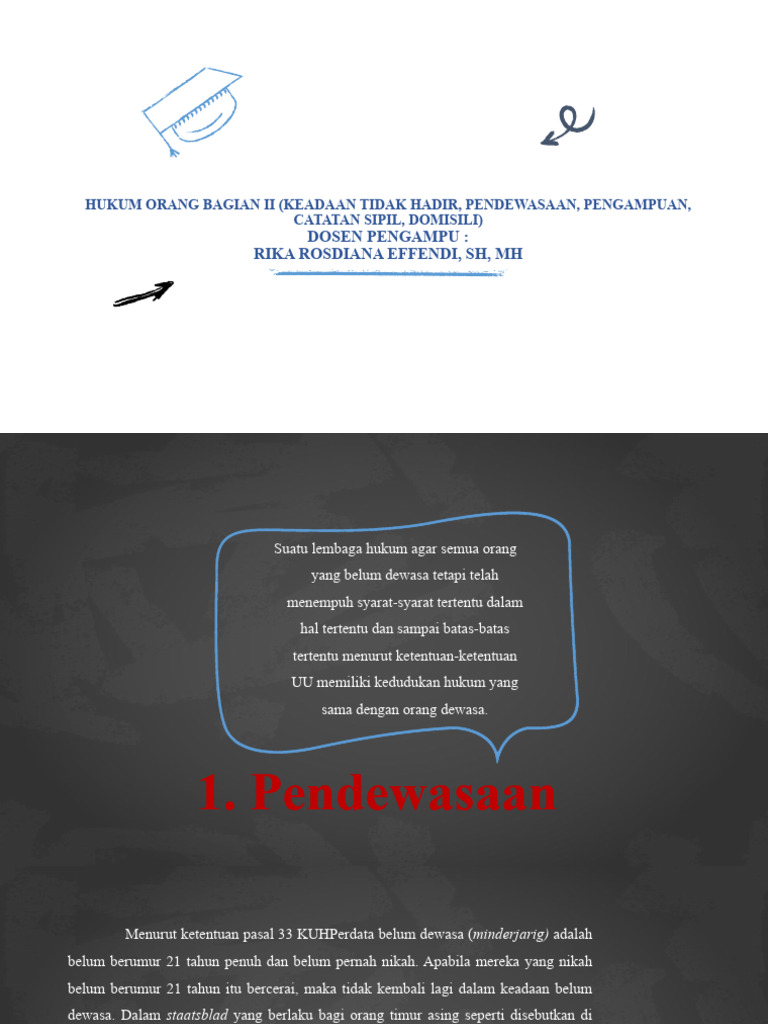 Hukum Orang: Pendewasaan dan Domisili | PDF