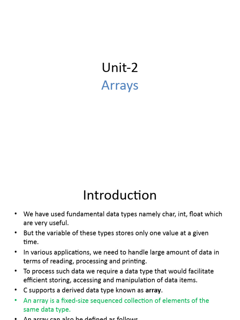 Unit 2 Ppt 1 Pdf Pointer Computer Programming Integer Computer Science 