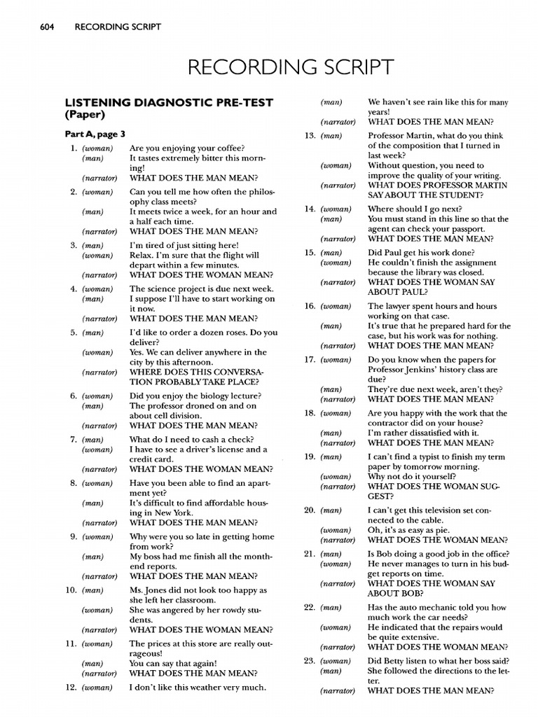 Listening Transcript | PDF