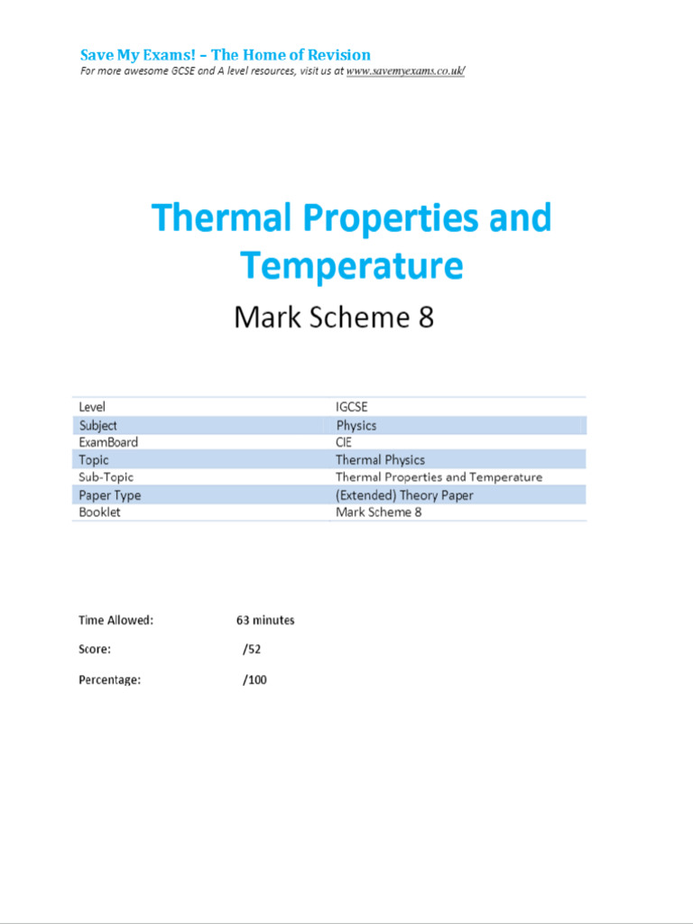 22.8-Thermal - Properties - and - Temperature-Cie - Igcse - Physics ...
