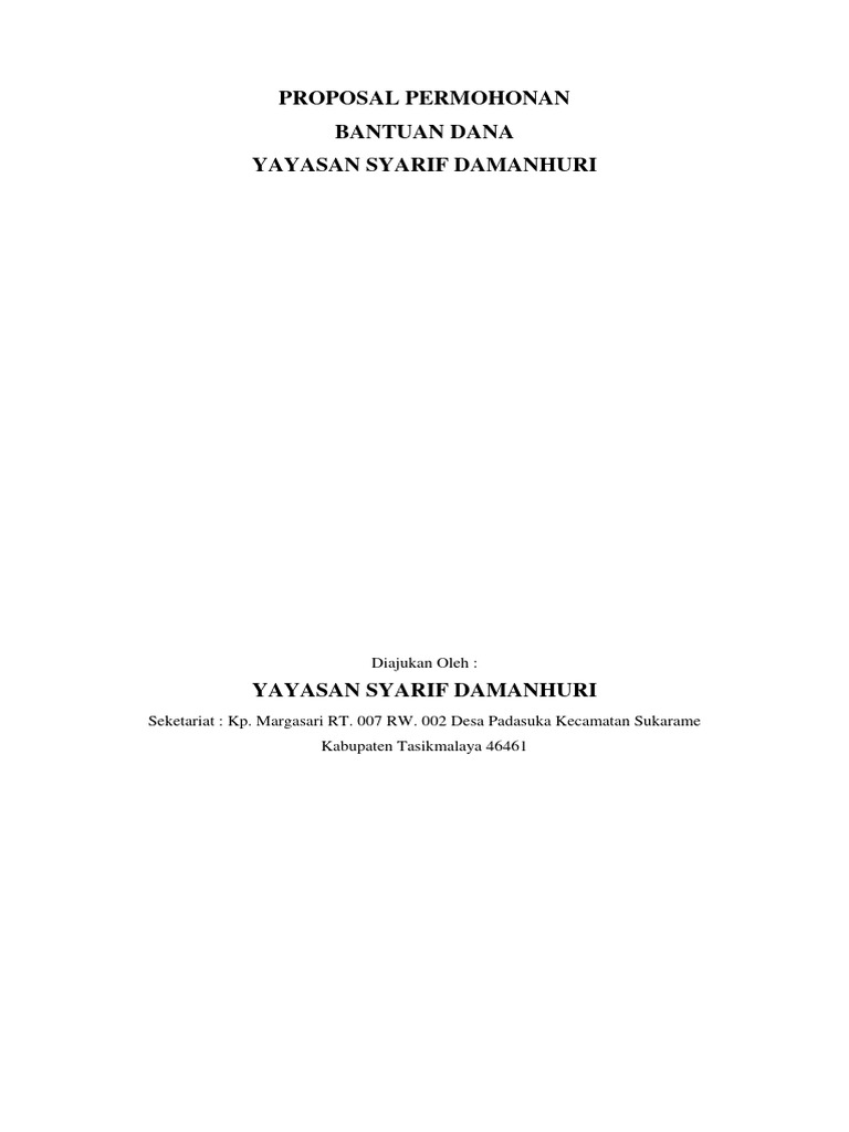 Proposal Pembangunan Ruang Kelas MDA AL-HUDA | PDF