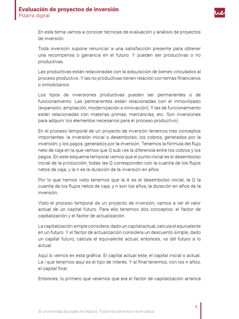 Evaluacion de Proyectos de Inversion | PDF | Tasa interna de retorno | Inversiones