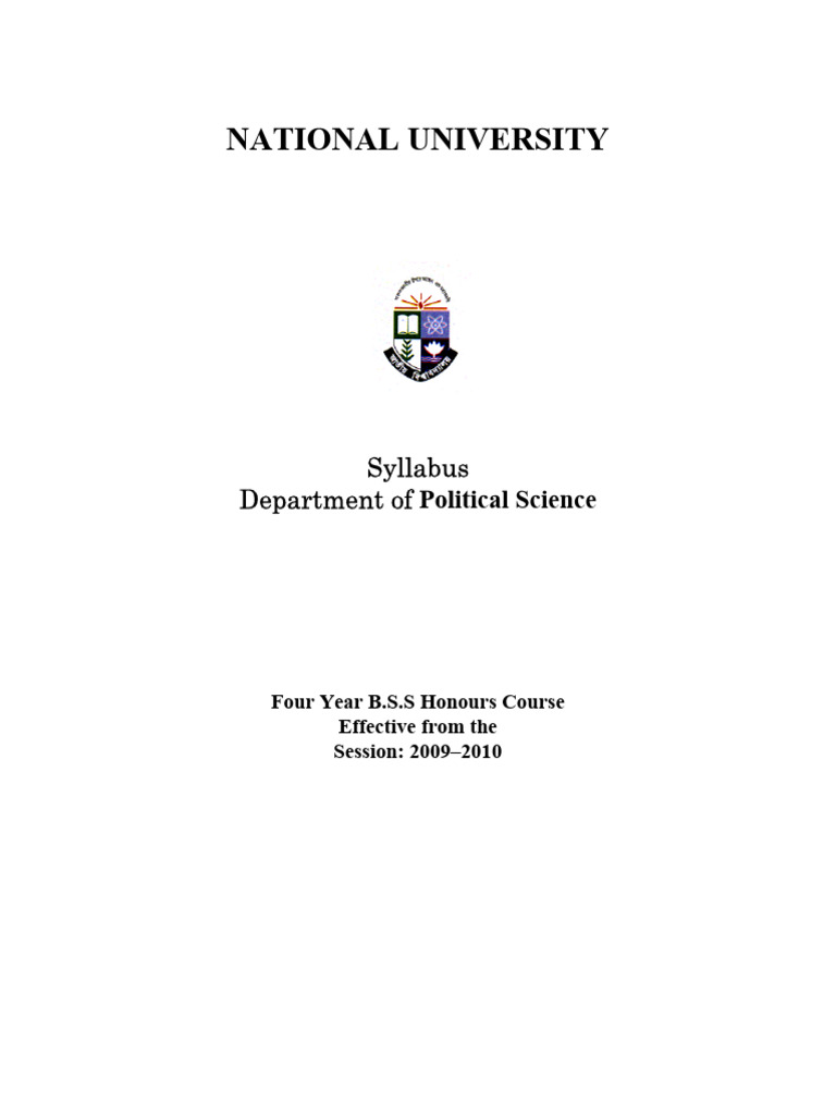 Political Science Syllabus: B.S.S. Honours | PDF | Supply And Demand ...
