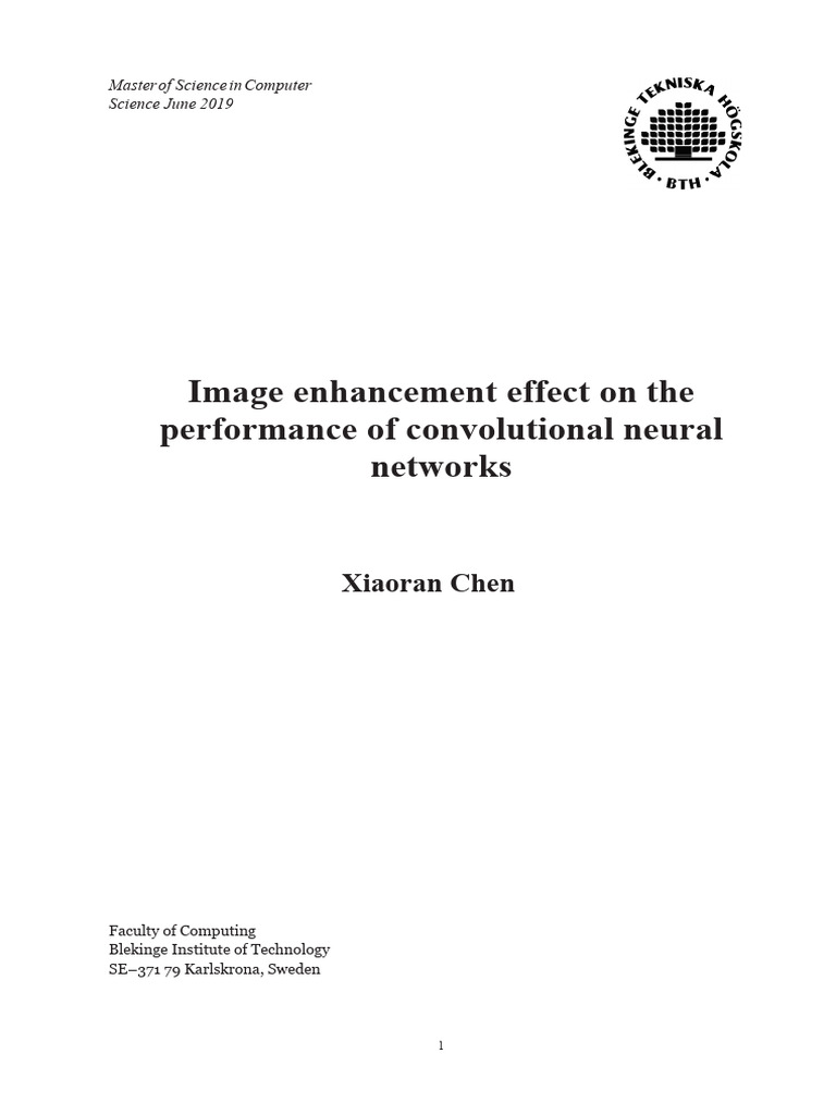 Image Enhancement Effect On The Performance of Convolutional Neural Networks | PDF | Artificial ...
